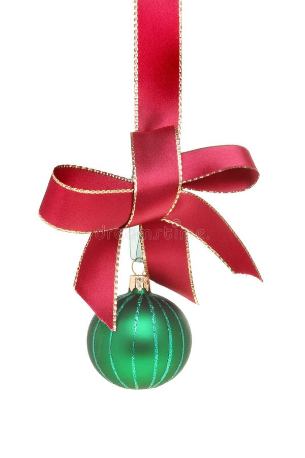 Christmas Bauble and Ribbon Stock Image - Image of ribbon, bauble: 22053917
