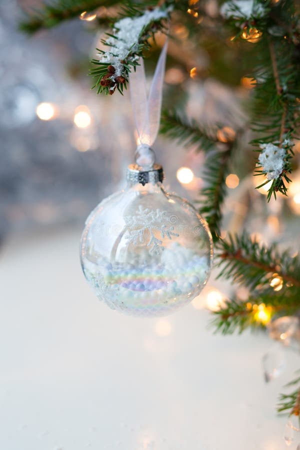 Christmas Bauble on tree stock image. Image of gift - 286615723