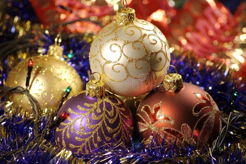 Christmas Baubles stock photo. Image of vibrant, winter - 7423386