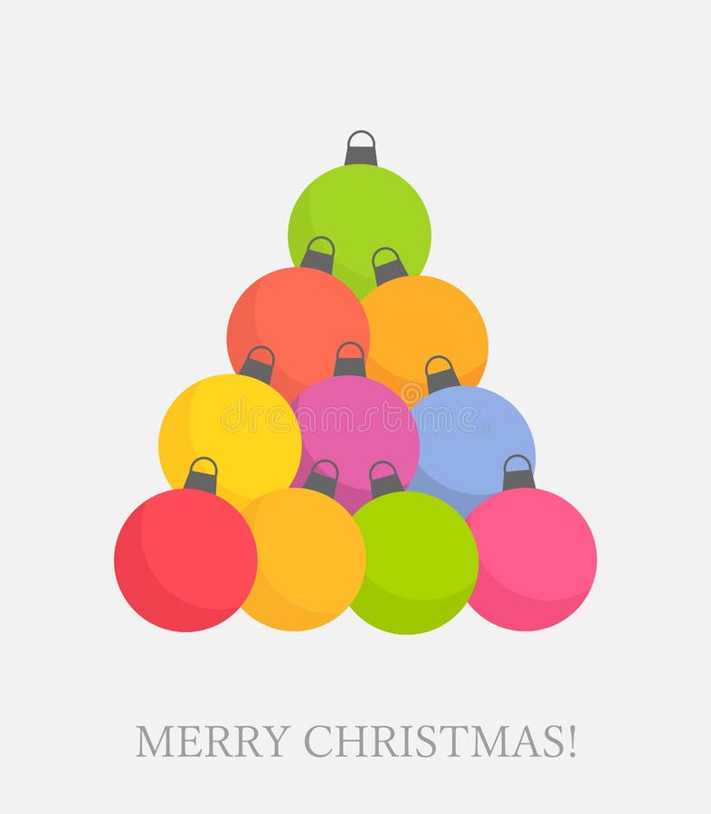 Christmas baubles tree stock vector. Illustration of graphic - 62409653