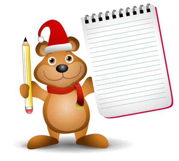 Christmas Bear Notepad 2 stock illustration. Illustration of memo - 7171703