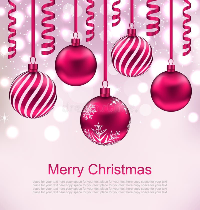 Christmas Beautiful Background with Ball Stock Vector - Illustration of ...