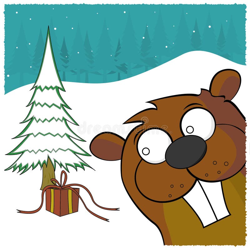 Christmas Canada Beaver stock illustration. Illustration of holiday ...