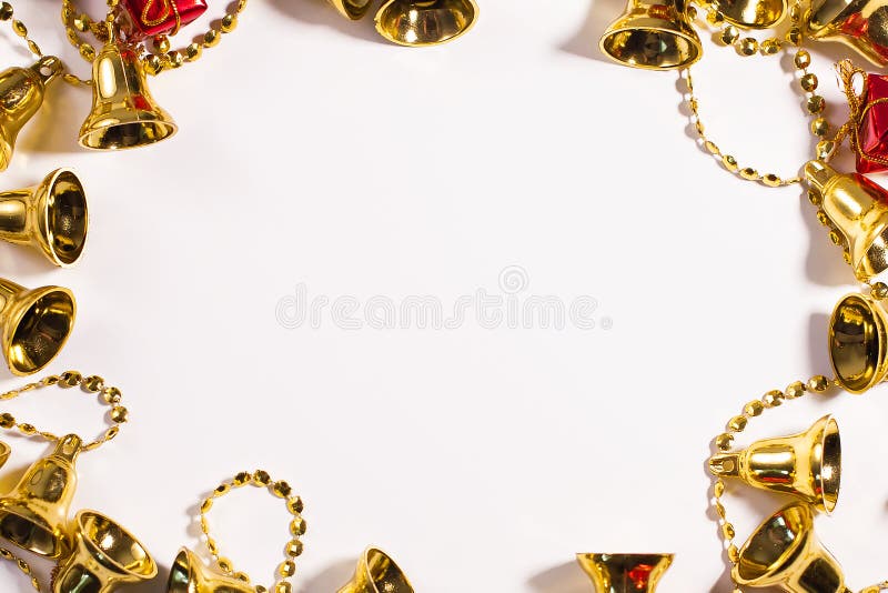 Christmas Bell in the Form of a Frame, Top View Stock Image - Image of ...