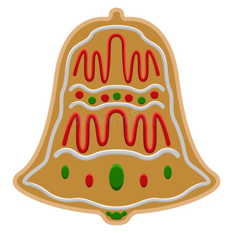 Christmas Bell Gingerbread Cookie Stock Vector - Illustration of ...