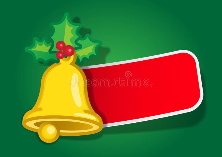 Christmas Bell Message Label Stock Illustration - Illustration of ...