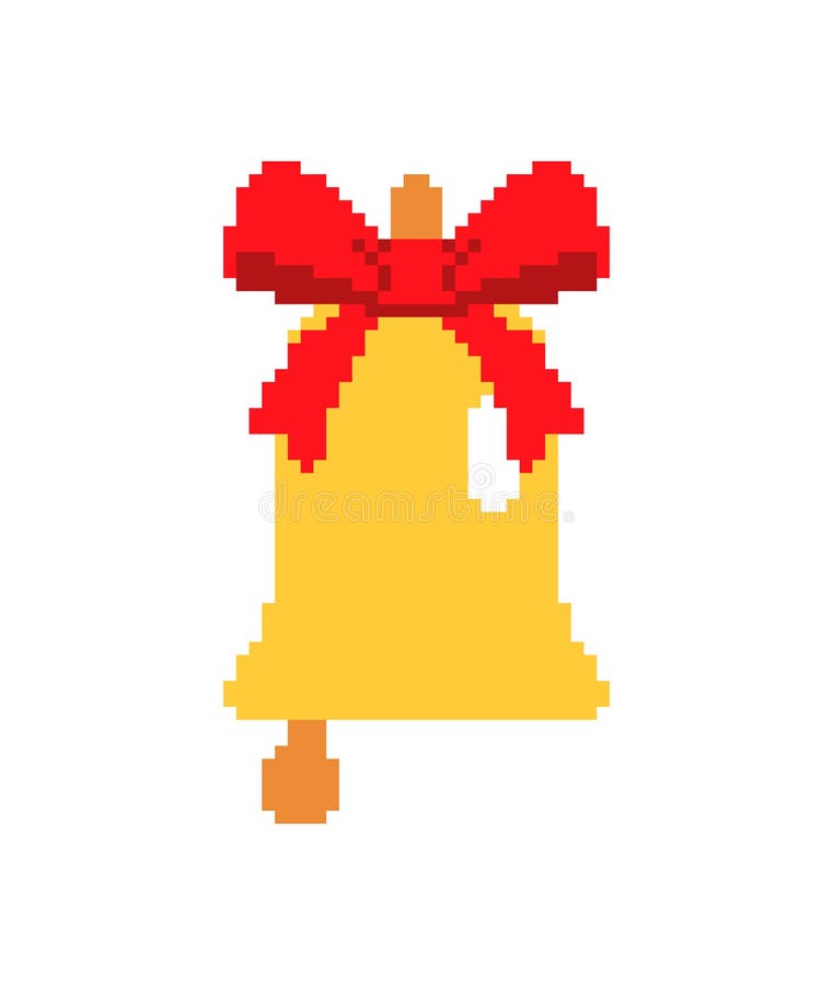 Christmas Bell Pixel Art. 8 Bit Christmas and New Year Illustration ...