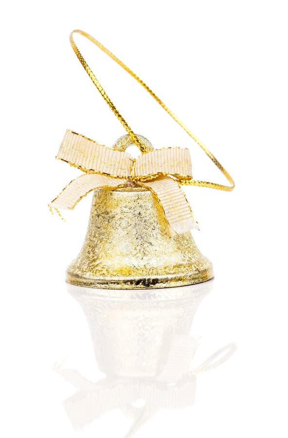 Christmas bell with ribbon stock image. Image of closeup - 60662967
