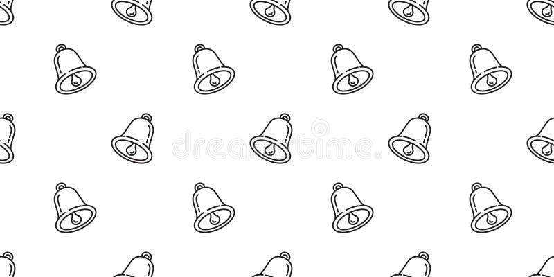 Christmas Bell Seamless Vector Pattern Ringing Icon Isolated Wallpaper ...