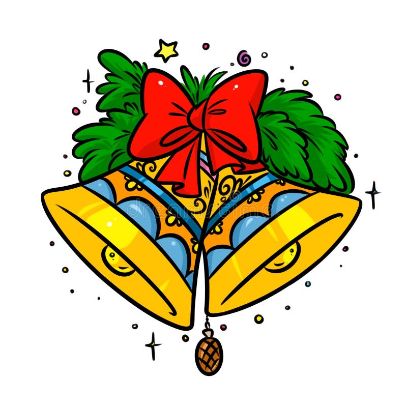 Christmas Bells Cartoon Illustration Stock Illustration - Illustration ...
