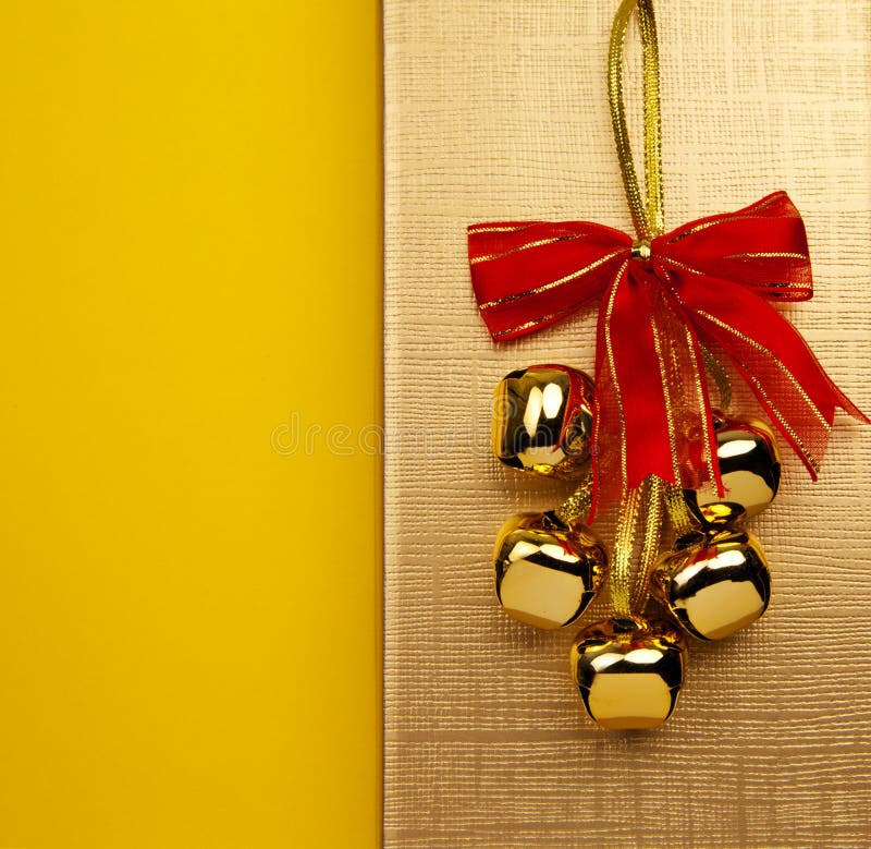 Christmas Bells on the Golden Background Stock Image - Image of merry ...