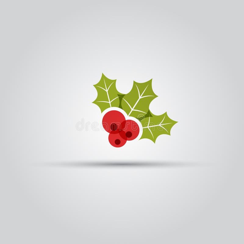 Christmas Berries Isolated Vector Colored Icon Stock Vector ...