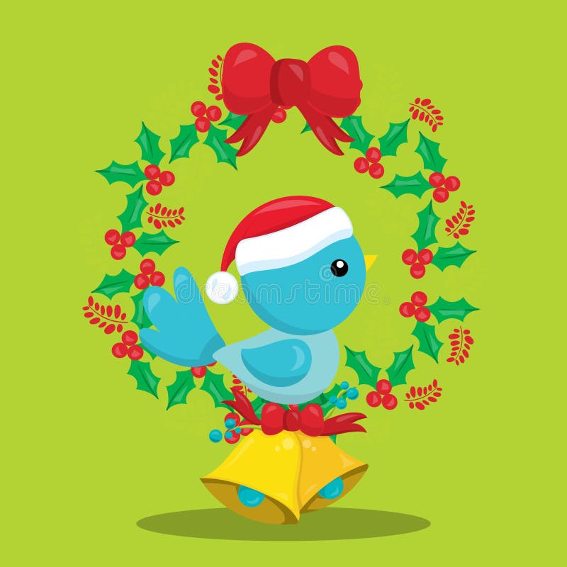 Christmas birds wreath 06 stock vector. Illustration of cartoon - 198984729