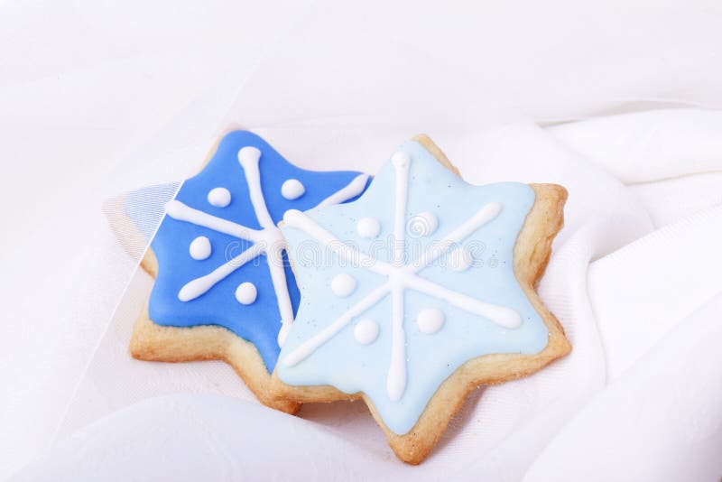 Christmas Biscuits Blue Stars Stock Photo - Image of xmas, reflective ...