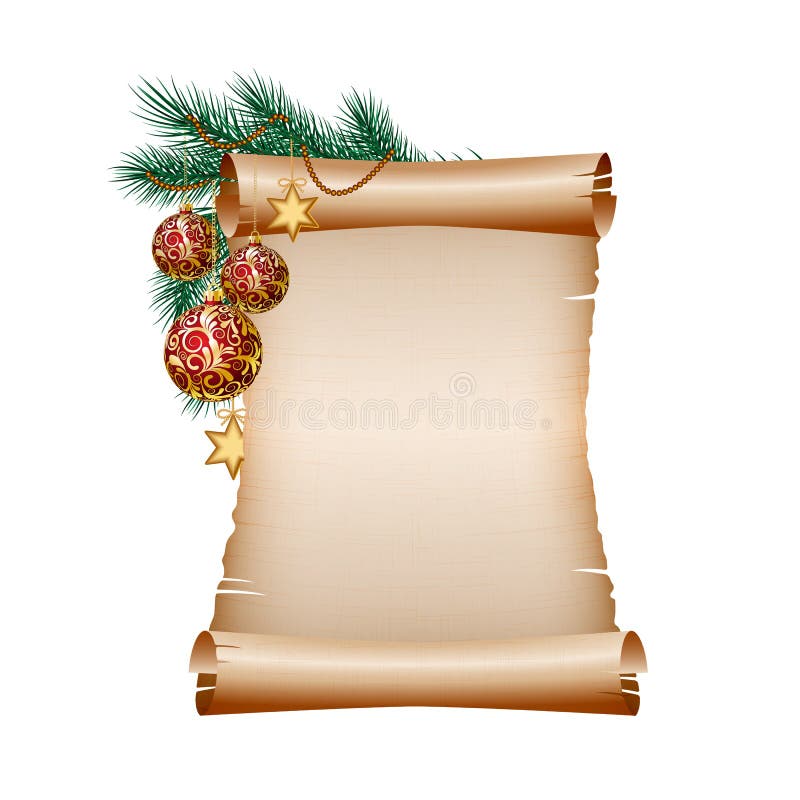 Christmas scroll stock vector. Illustration of parchment - 16801801