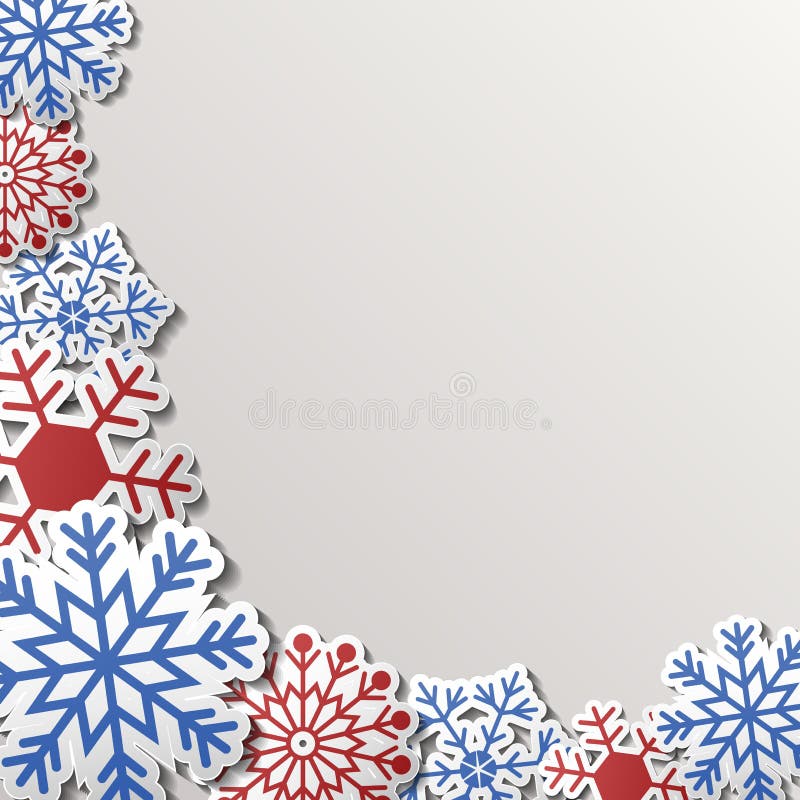 Christmas Blank Sign with Paper Snowflake Stock Vector - Illustration ...