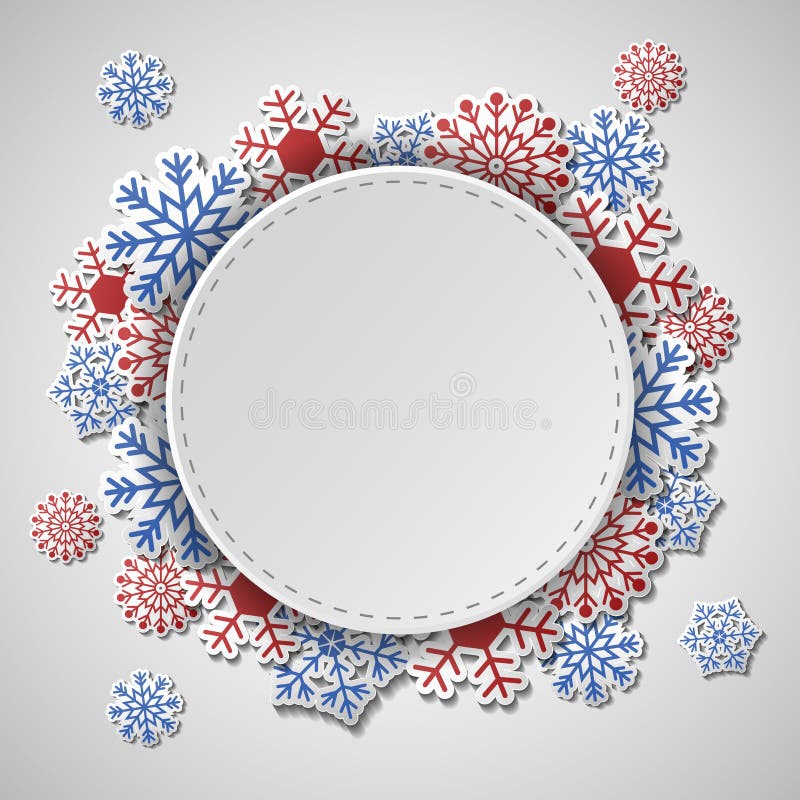 Christmas Blank Sign with Paper Snowflake Stock Vector - Illustration ...