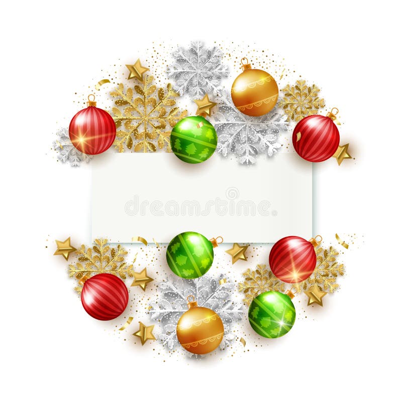 Christmas Blank Template for Your Message and Decorative Elements ...