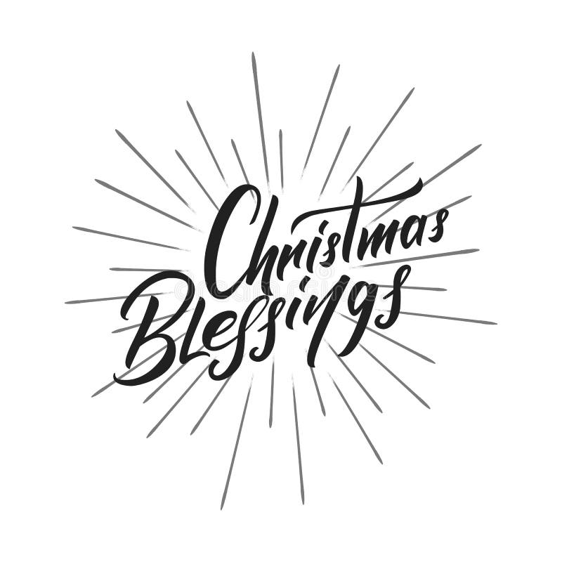 Christmas Blessings. Lettering and Calligraphy with Decorative Design ...