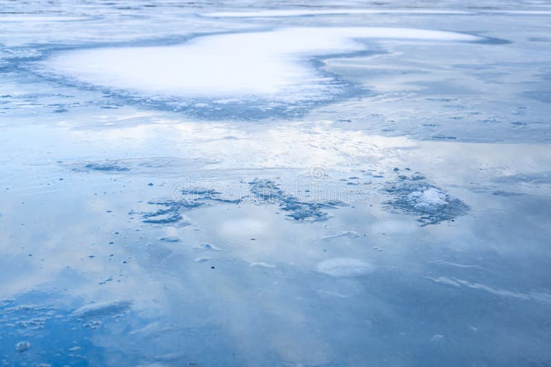 Christmas Blue Background with a Frozen Pattern. Empty Space for Text ...