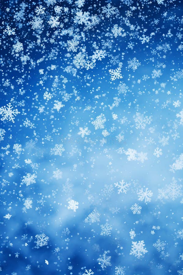 Christmas Blue Background with Snow Stock Illustration - Illustration ...