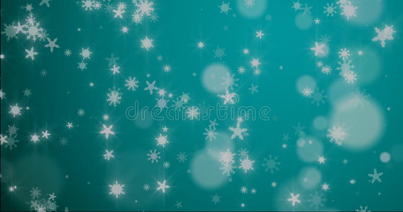 Christmas Blue Background with Snowflakes - Falling Snow Stock ...