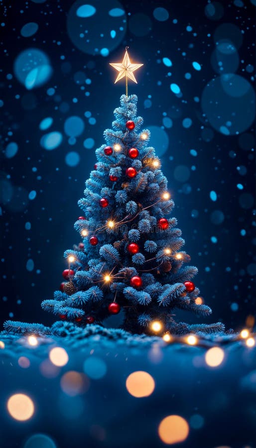 Christmas Blue Background. Vertical Screensaver for Your Smartphone ...