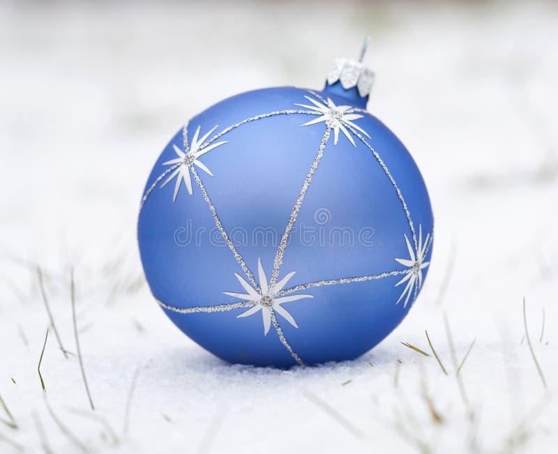 Christmas blue ball stock photo. Image of leaves, black - 17417378