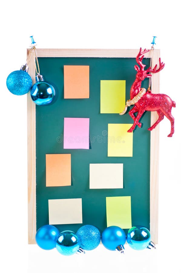 Christmas Notice Board with Reindeer Decoration Stock Image - Image of ...