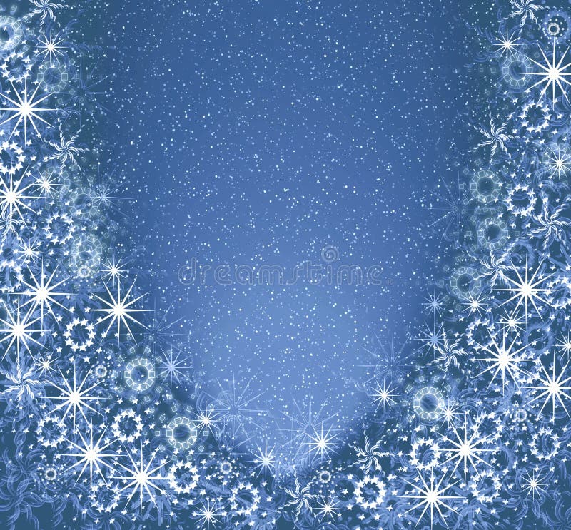 Christmas blue snow frame stock illustration. Illustration of fairy ...