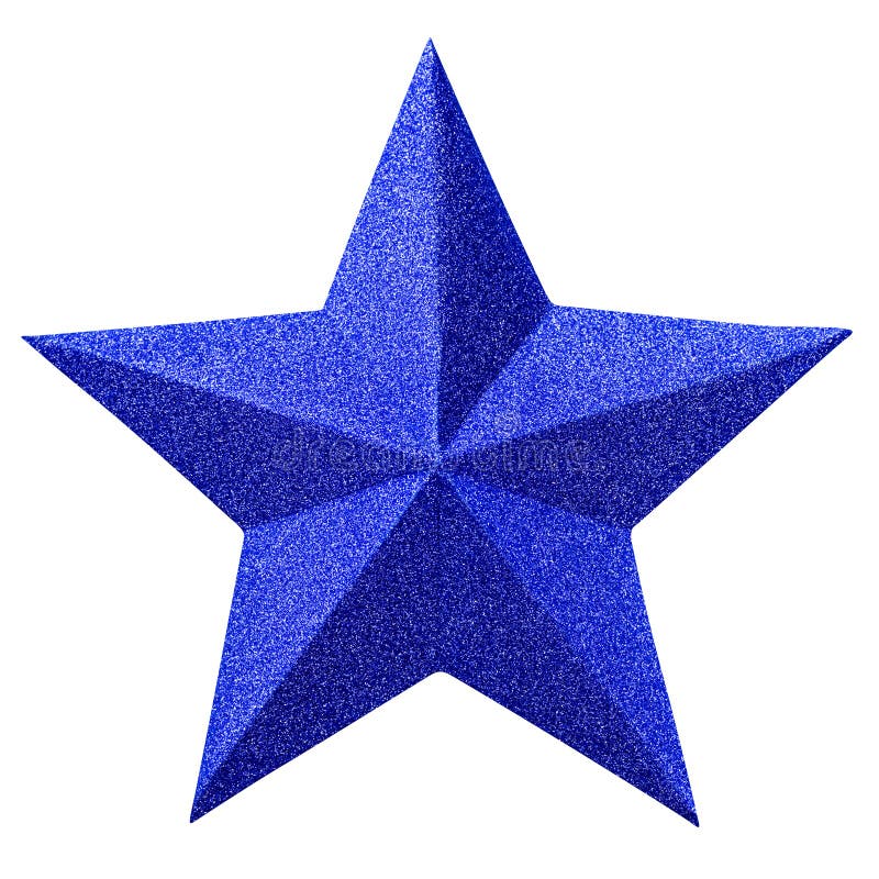 Christmas Blue Star Isolated on White Background. Christmas Ornament ...