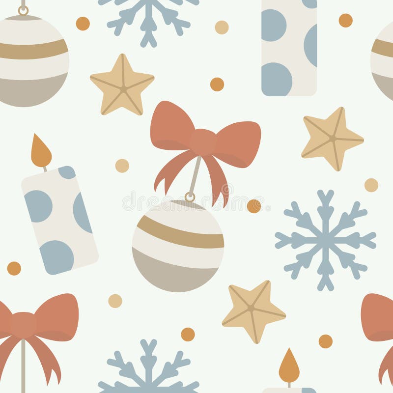 Christmas Boho Seamless Pattern Stock Vector - Illustration of ...