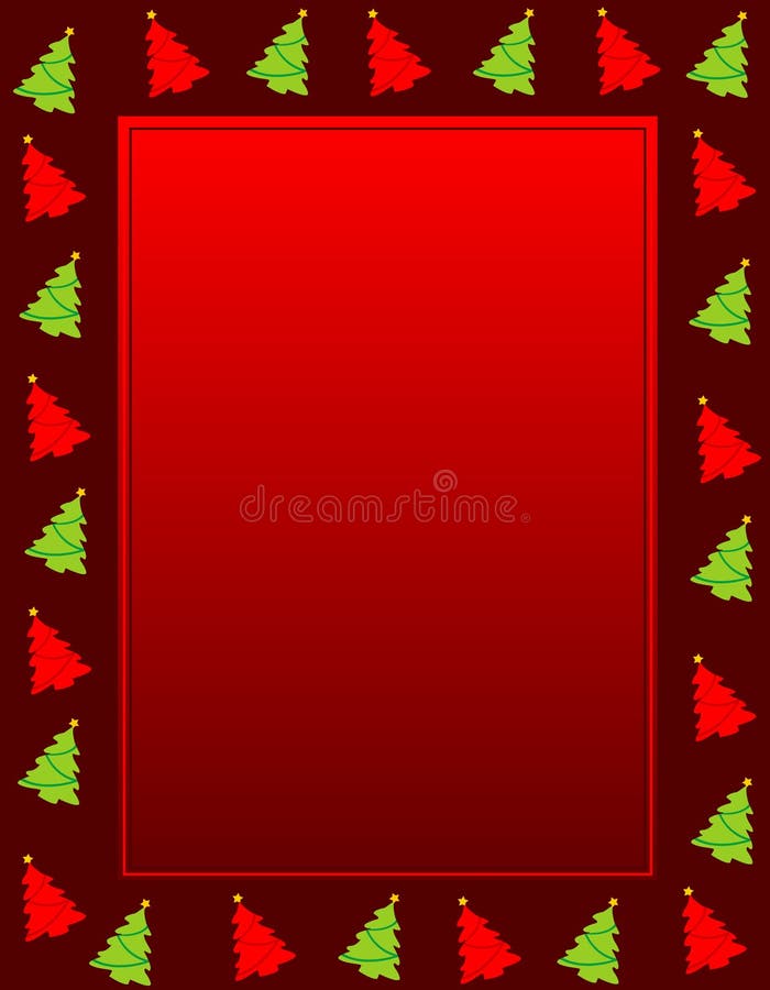 Christmas Trees Border / Frame Stock Vector - Illustration of vector ...