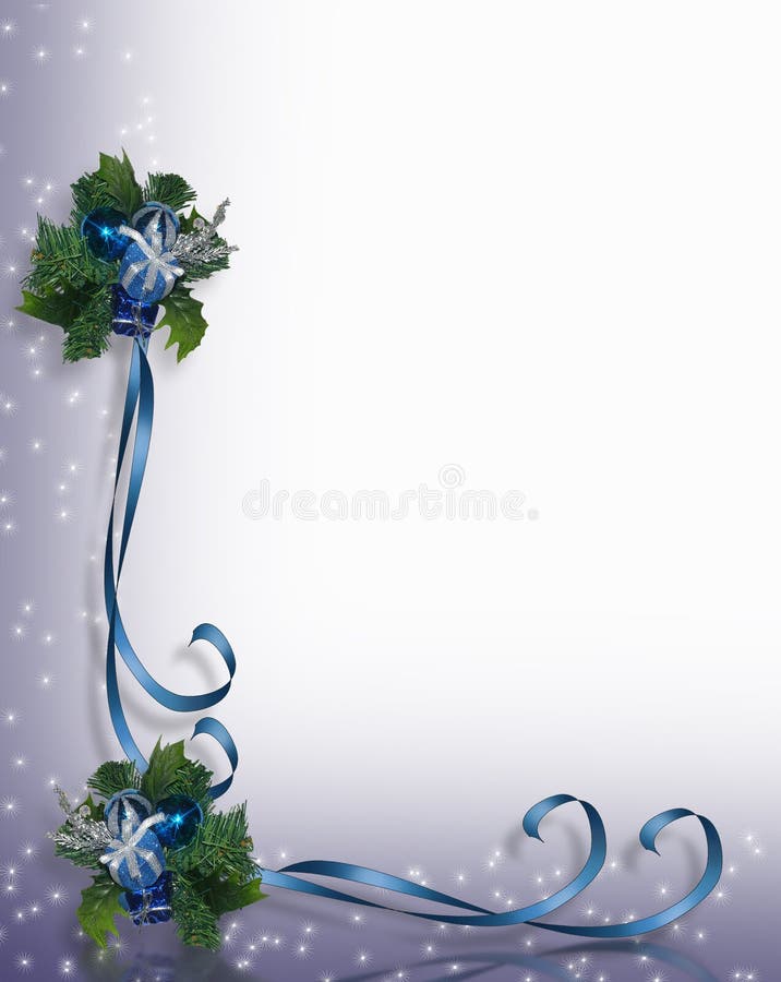 Blue Christmas Corner Border