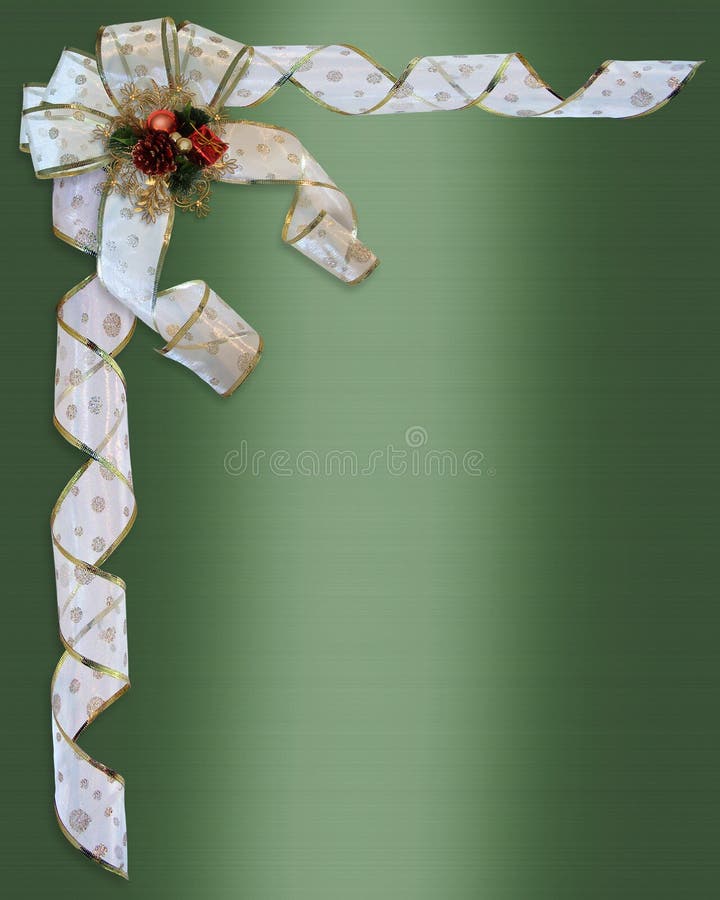 Christmas Border Bow and Ribbons Isolated Stock Illustration ...