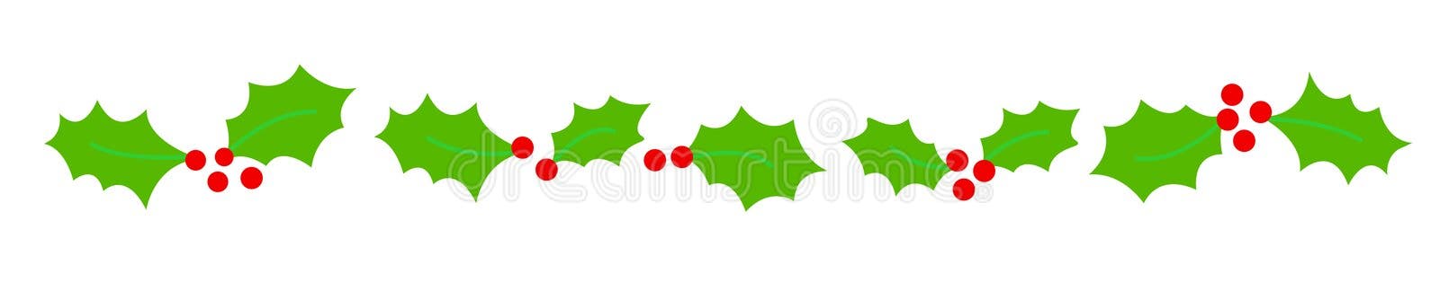 Christmas Holly Divider / Border Stock Vector - Illustration of artwork ...