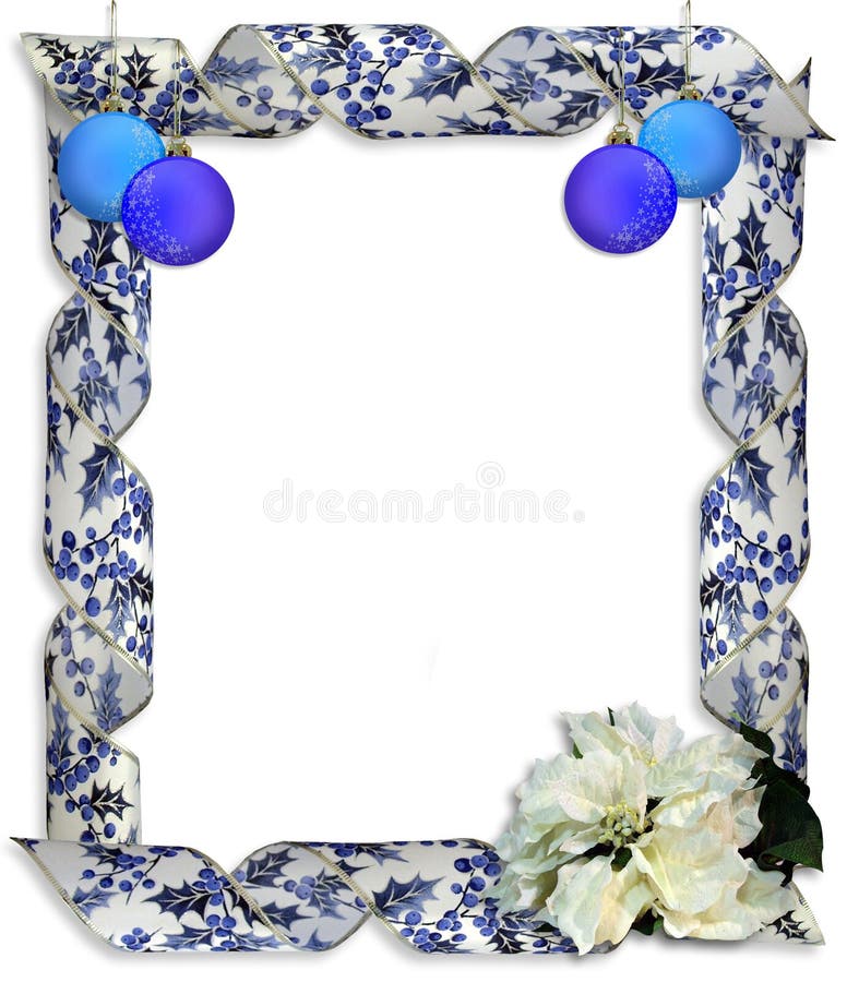 Christmas Border Elegant Ribbons Stock Illustration - Illustration of ...