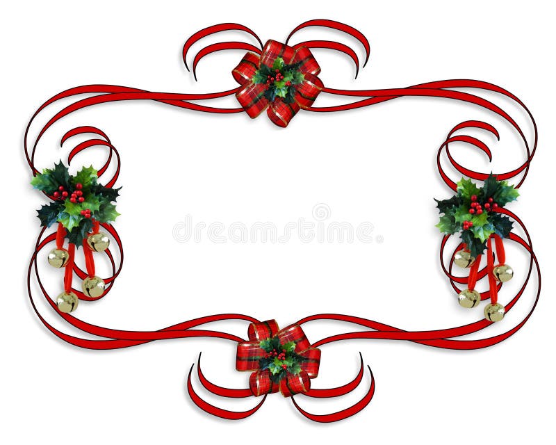 Christmas Border Red Ribbons Stock Illustration - Illustration of ...
