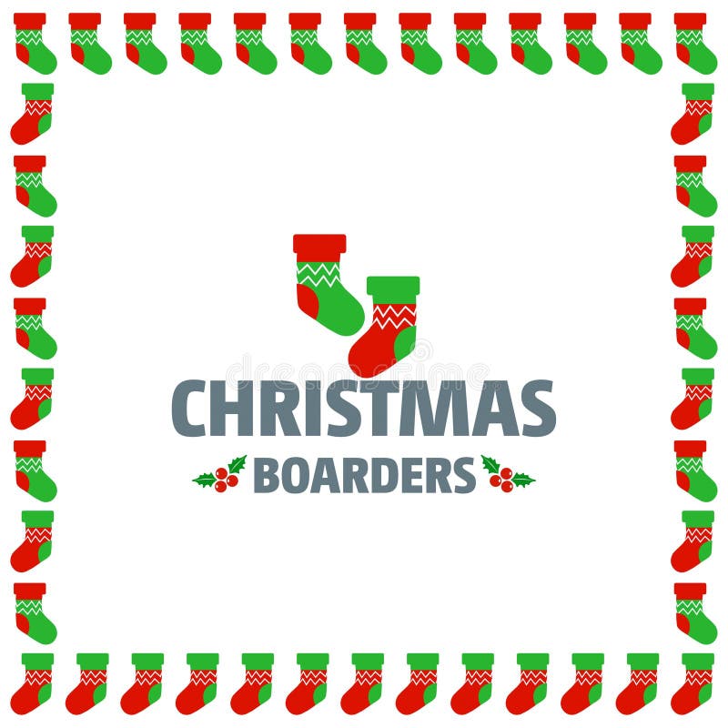 Christmas Border of Socks Vector Stock Vector - Illustration of drawing ...