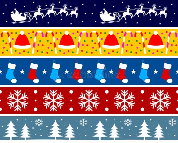 Christmas Borders Set [3] stock vector. Illustration of decoration ...