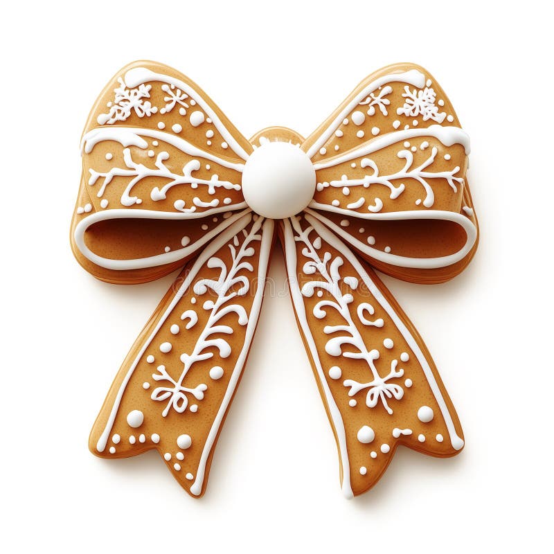 Christmas Bow Made of Gingerbread Isolated Stock Illustration ...