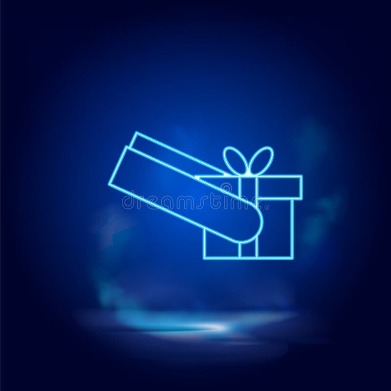 Christmas, Box Neon Icon. Smoke Effect Neon Style Vector Icons Stock ...