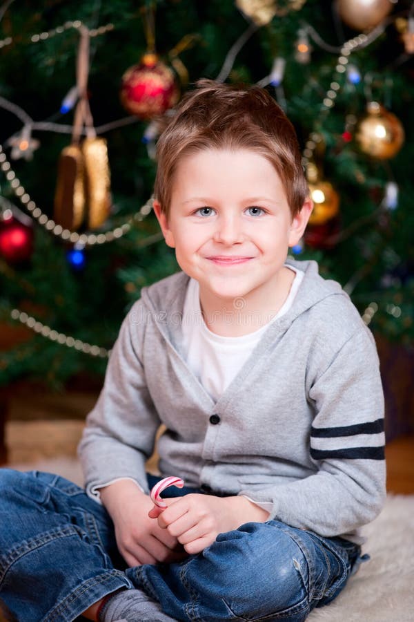 Little Boy at Christmas stock photo. Image of happiness - 6931916