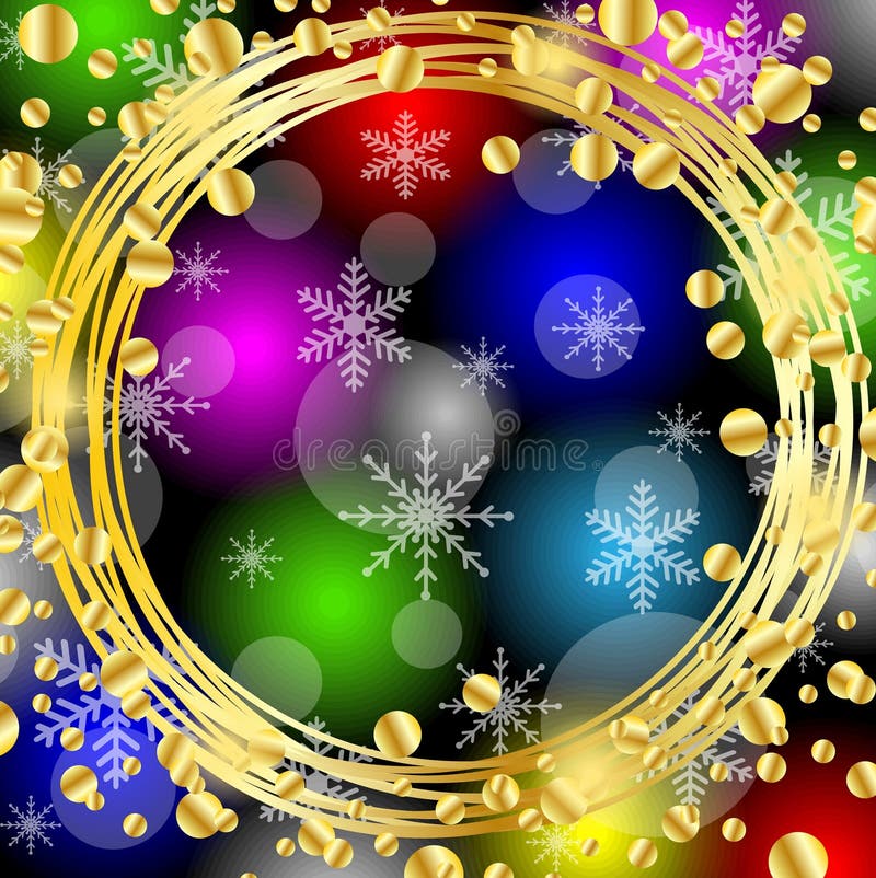 Christmas Bright Background with Gold Spangles and Snowflakes Stock ...