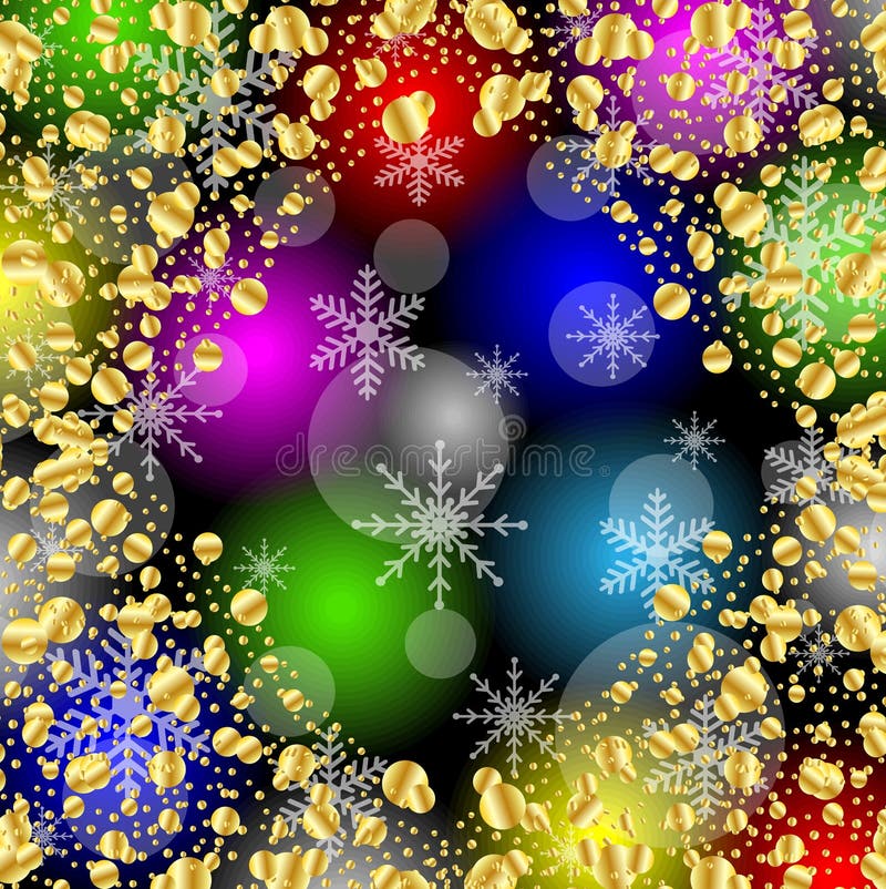 Christmas Bright Background with Gold Spangles and Snowflakes Stock ...