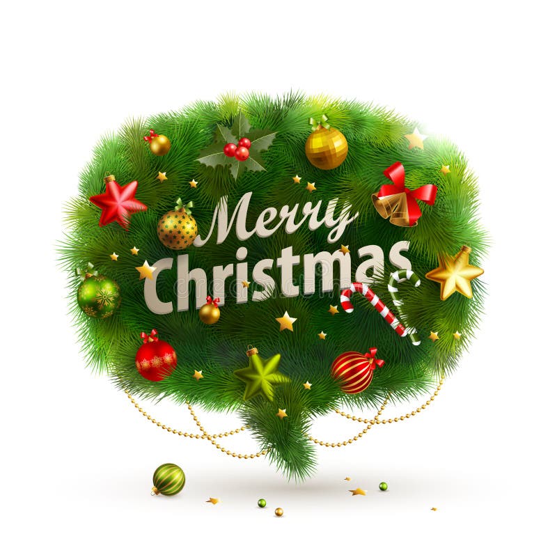 Christmas Bubble for Speech - Fir Tree Stock Vector - Illustration of ...