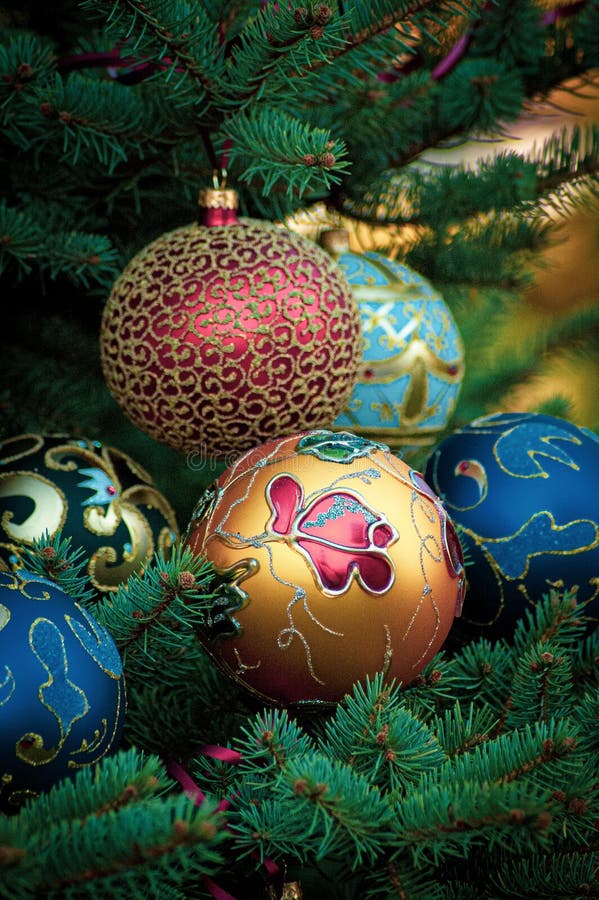 Christmas Bubbles. Feel the Spirit! Stock Image - Image of pine ...