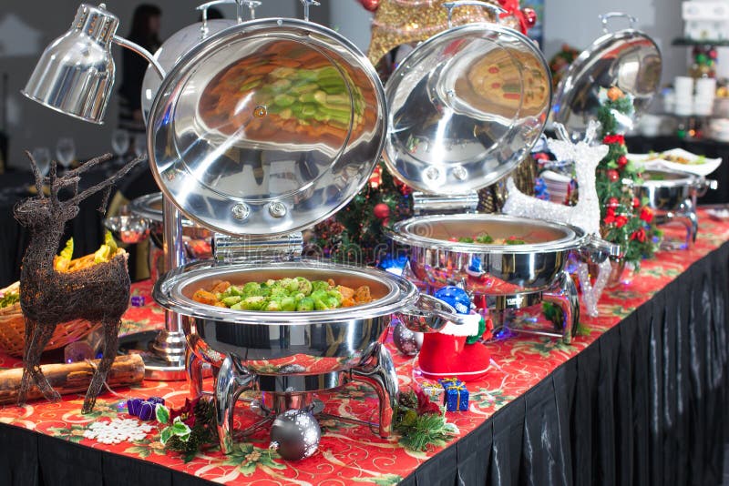 Christmas Buffet Setting stock image. Image of christmas - 67993213