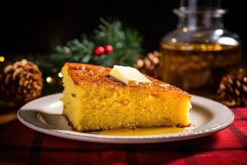 Christmas Butter and Honey Cornbread Stock Illustration - Illustration ...