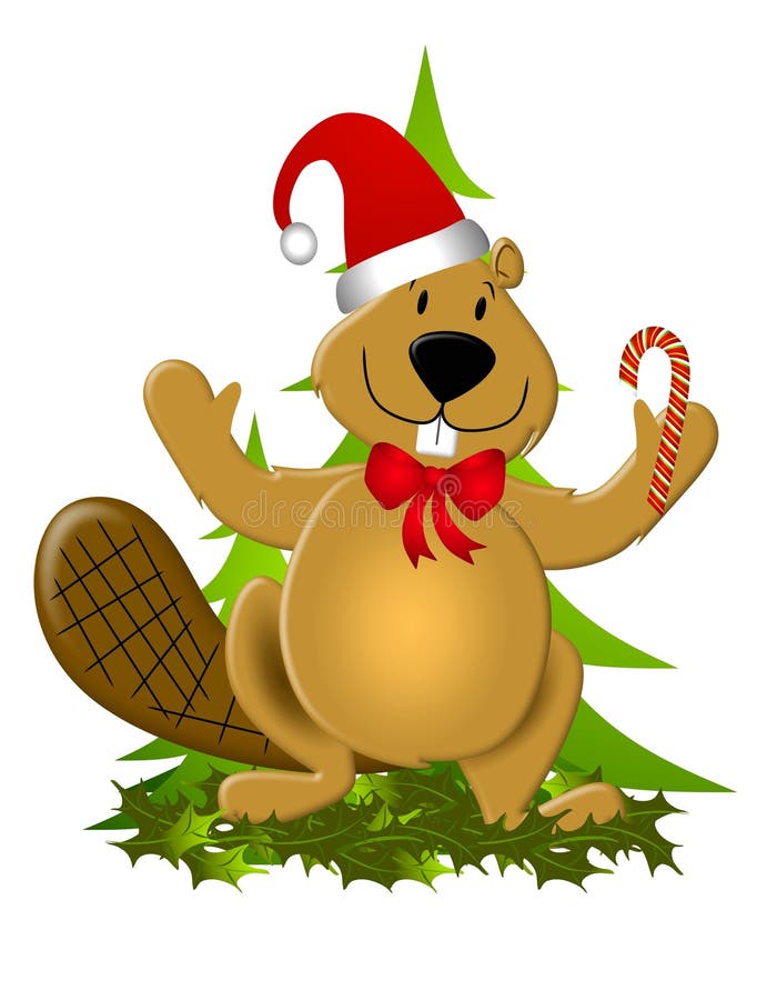 Christmas Canada Beaver stock illustration. Illustration of holiday ...